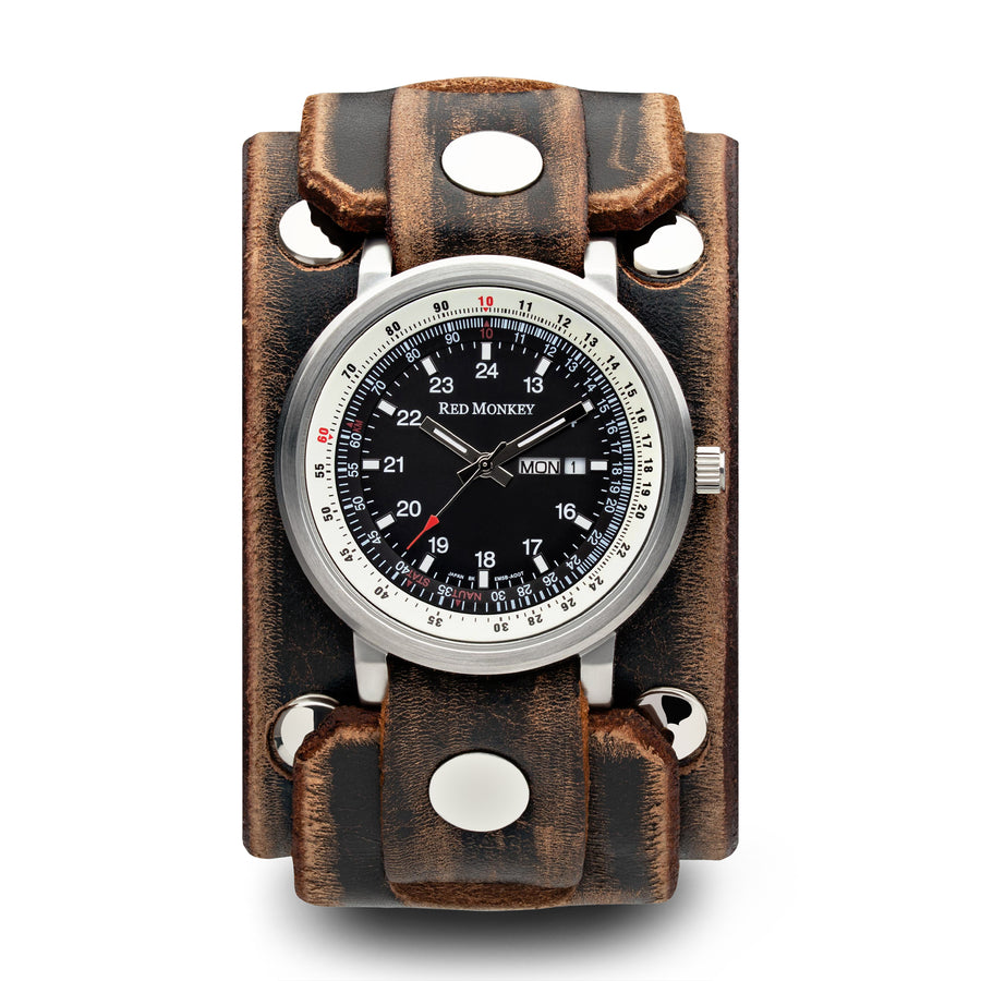 Wide Leather Cuff Watches & Cuff-Style Watch Bands – Red Monkey Los Angeles