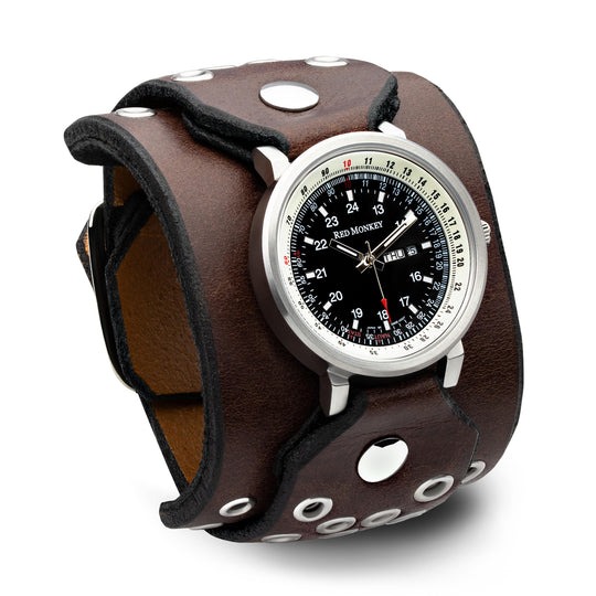 Wide Leather Cuff Watches & Cuff-Style Watch Bands – Red Monkey Los Angeles