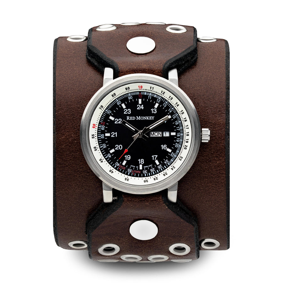 Wide Leather Cuff Watches & Cuff-Style Watch Bands – Red Monkey Los Angeles