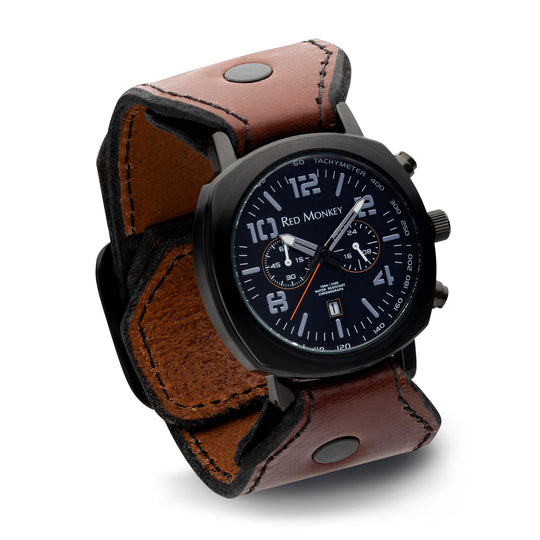 Wide Leather Cuff Watches & Cuff-Style Watch Bands – Red Monkey Los Angeles