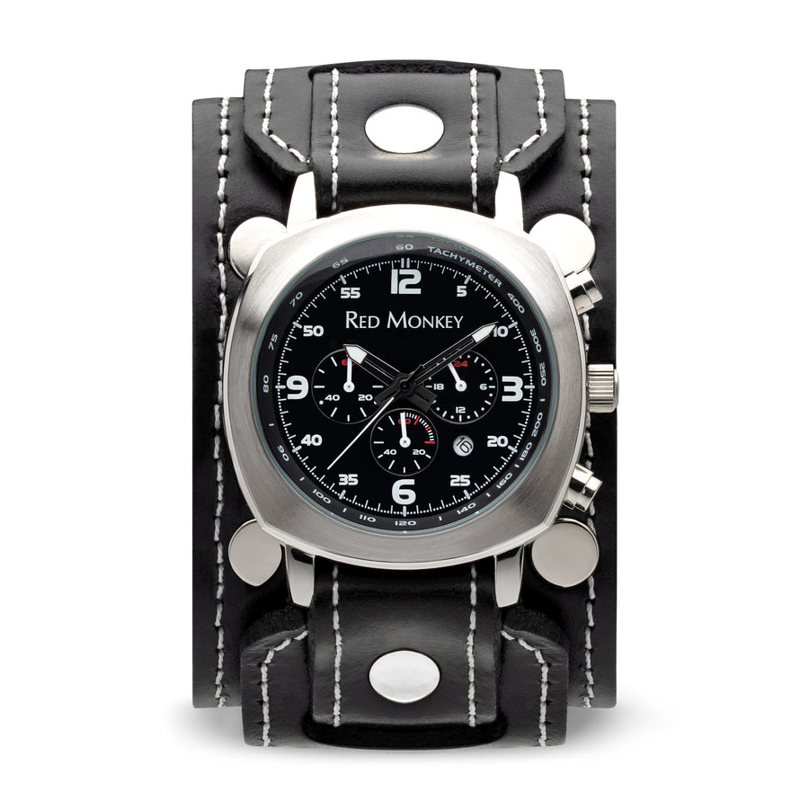 Wide Leather Cuff Watches & Cuff-Style Watch Bands – Red Monkey Los Angeles
